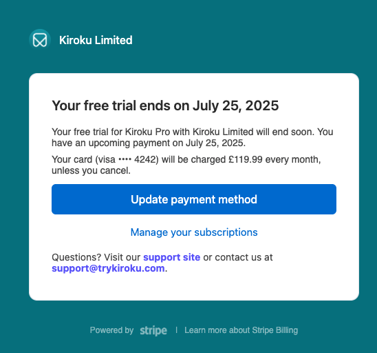 How does the Kiroku free trial work?